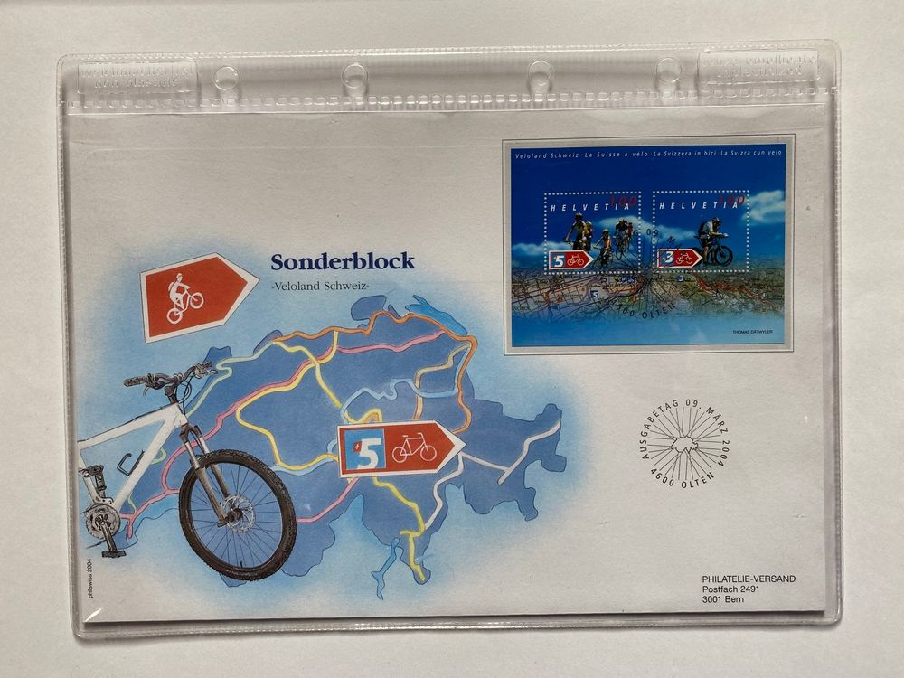 FDC Grossbrief Sonderblock Veloland Schweiz 2004 ET | Kaufen auf Ricardo