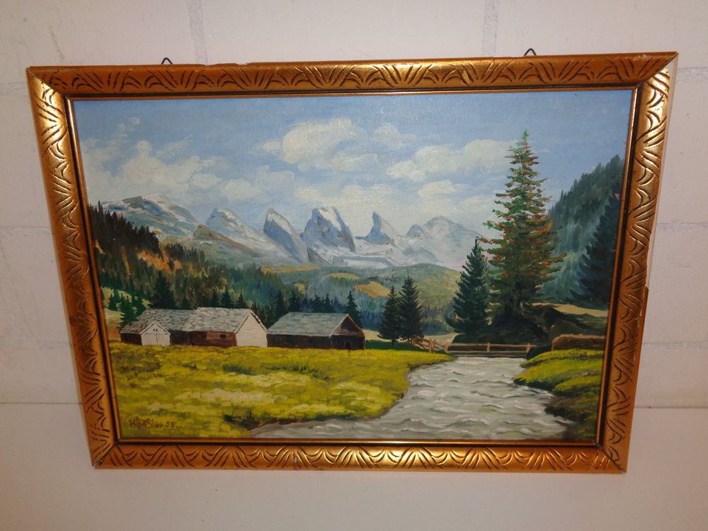 CHURFIRSTEN AELPLI TOGGENBURG OELGEMÄLDE JUGENDSTIL-RAHMEN (Gebraucht) in Henggart für CHF 85 ...