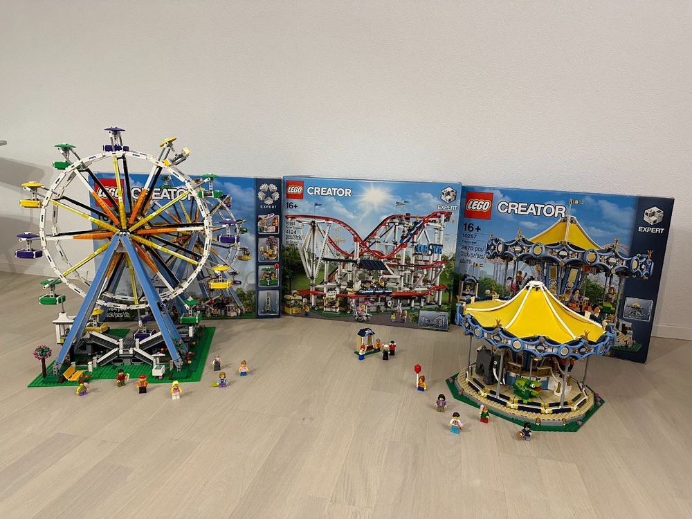 Drei LEGO Creator Expert - Karussell, Achterbahn, Riesenrad (Neu ...