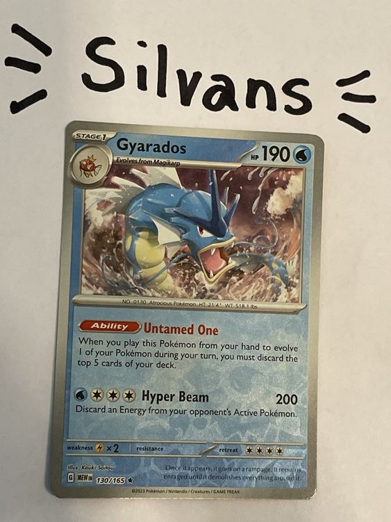 Gyarados Reverse Holo 130/165 MEW 151 Englisch (Neu (gemäss ...