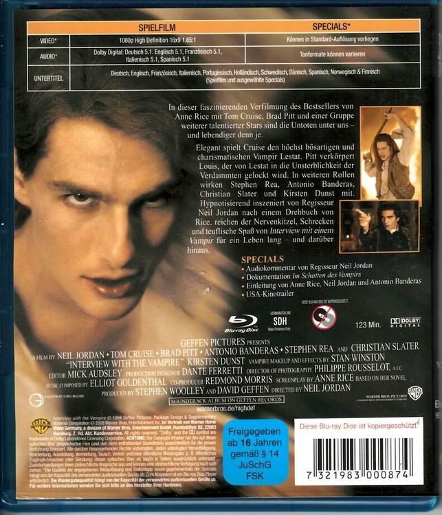 Interview mit einem Vampir - Tom Cruise - BLURAY (Gebraucht) in ...