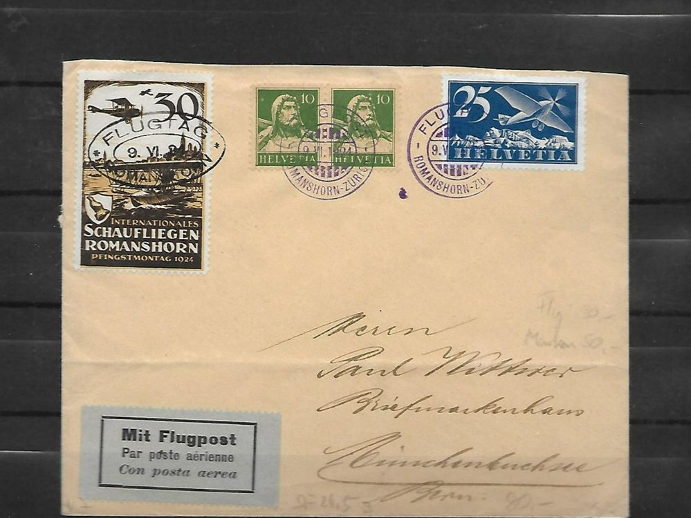 SF Beleg 1924 SF24.5 g Kat: CHF 80.- (Gebraucht) in Basel für CHF 4 – mit Lieferung auf Ricardo ...