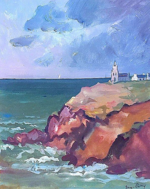 Guy Lamy - Petit tableau "Bretagne, côte sauvage" | Kaufen auf Ricardo