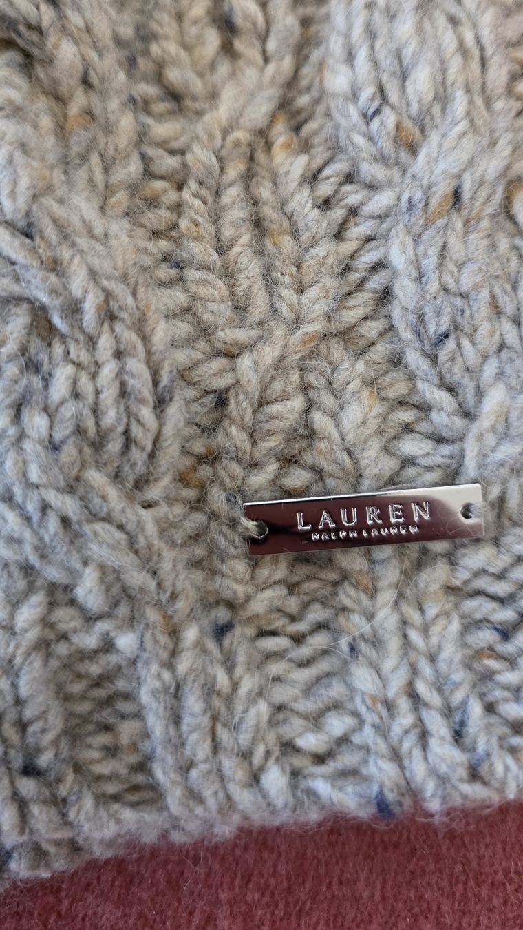 Ralph Lauren Wool Blend Cable Knit Beanie Hat - Grey (Gebraucht) in ...