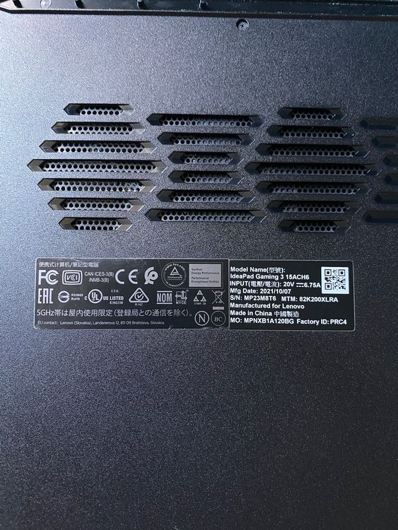 Lenovo Ideapad Gaming 3-15ACH6 Laptop - Type 82K2 (Gebraucht) in Zurich ...