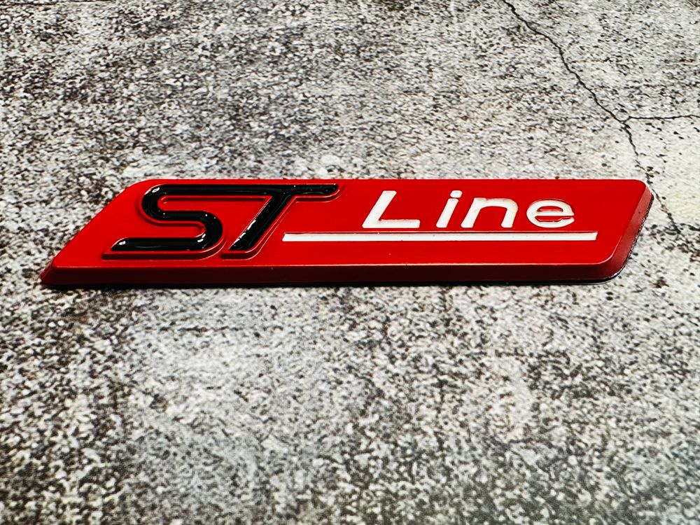 Ford ST Line Emblem Schriftzug Logo aus Metall, Rotmatt Neu | Kaufen ...