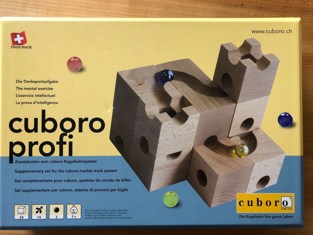 Cuboro profi Kugelbahn Zusatzkasten Holz 24 Würfel 3 Murmeln (Gebraucht) in Zuckenriet für CHF ...