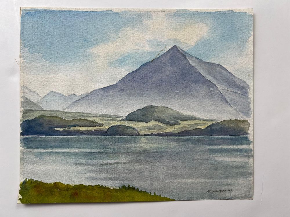 Berglandschaft Aquarell Signiert. (Gebraucht) in Neuhausen am Rheinfall für CHF 5 – mit ...