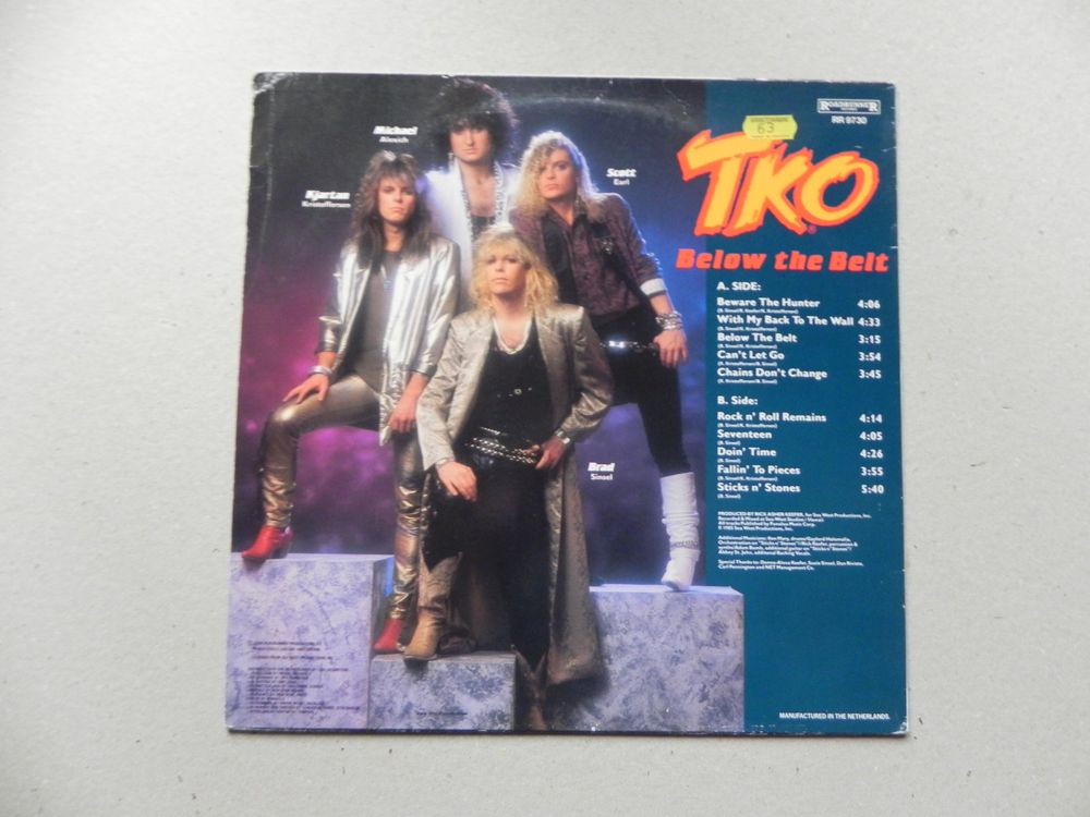 LP USA Hardrock Heavy Metal Band TKO 1986 Below the Belt (Gebraucht) in ...