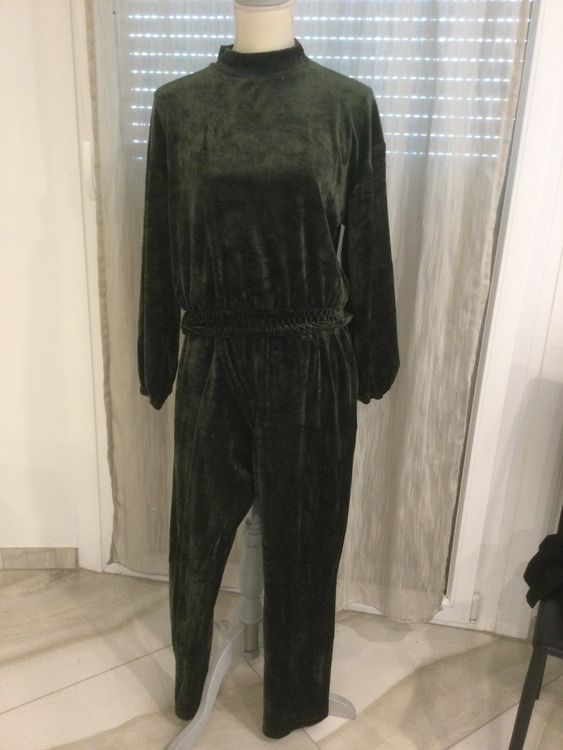 Ensemble vert en velour: top+pantalon Yuko Hayate taille XS. (Neu ...