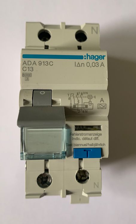 Hager FI - LS - Schutzschalter ADA 913C 13A / 30mA (Gebraucht) in ...