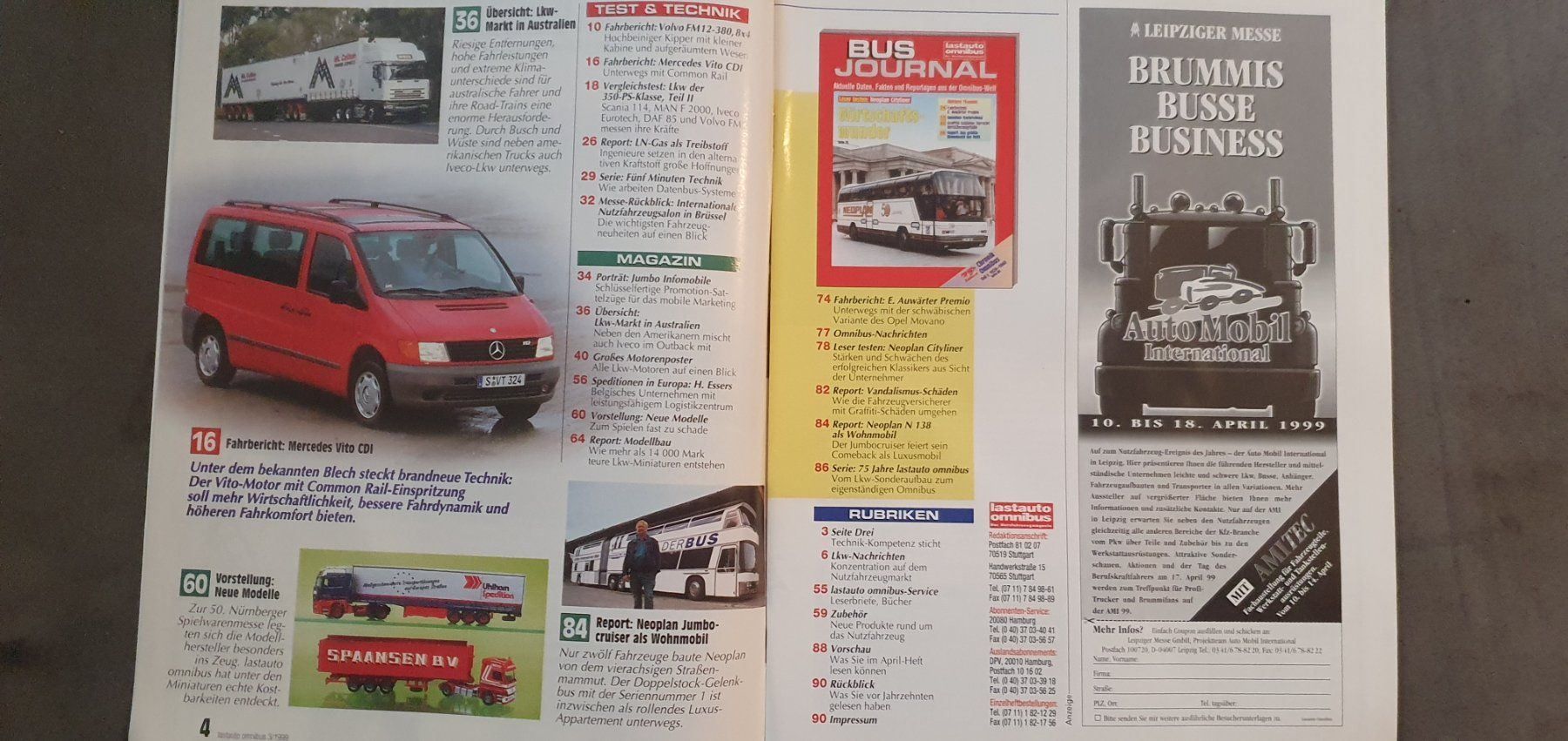 Lastauto Omnibus 3/99 Volvo FM 13 8x4 Scania 114 DAF MAN xx (Gebraucht ...