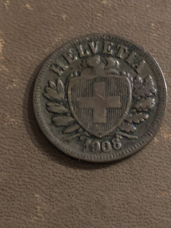 2 Rappen, Jahrgang 1908, gut erhalten, aus der Schweiz (Gebraucht) in ...