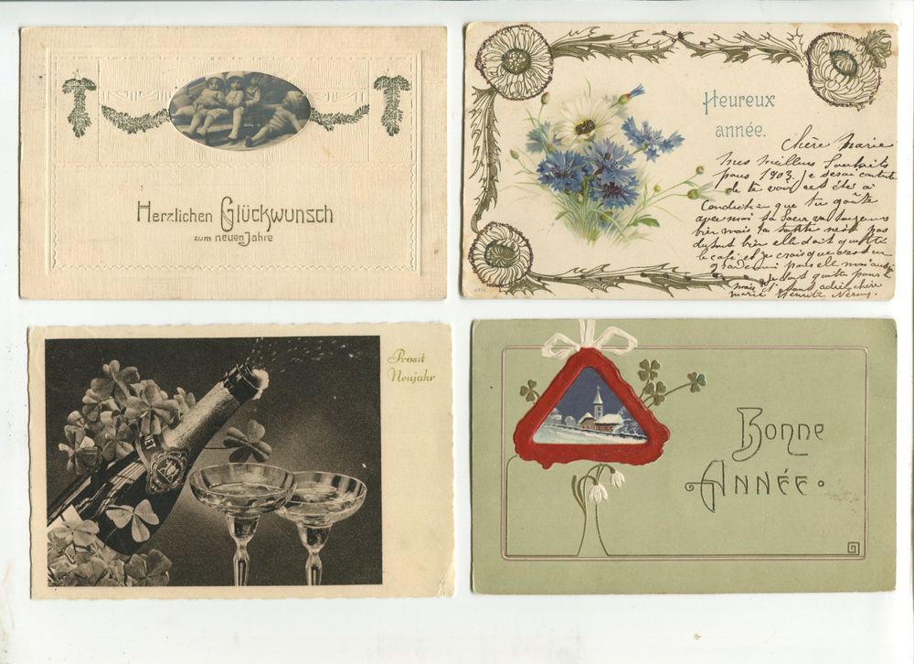 4 alte AK Bonne Année Neujahr | Kaufen auf Ricardo