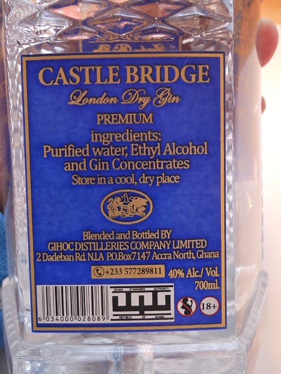 Castle Bridge London Dry Gin - Premium - Neue Flasche! (Neu und ...