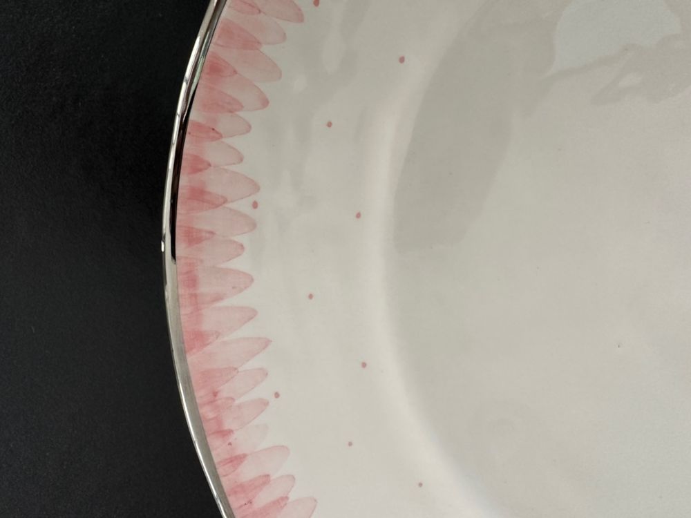 💫 Ines Boesch (enSoie) sehr grosser Platzteller Platinrand (Neu (gemäss ...