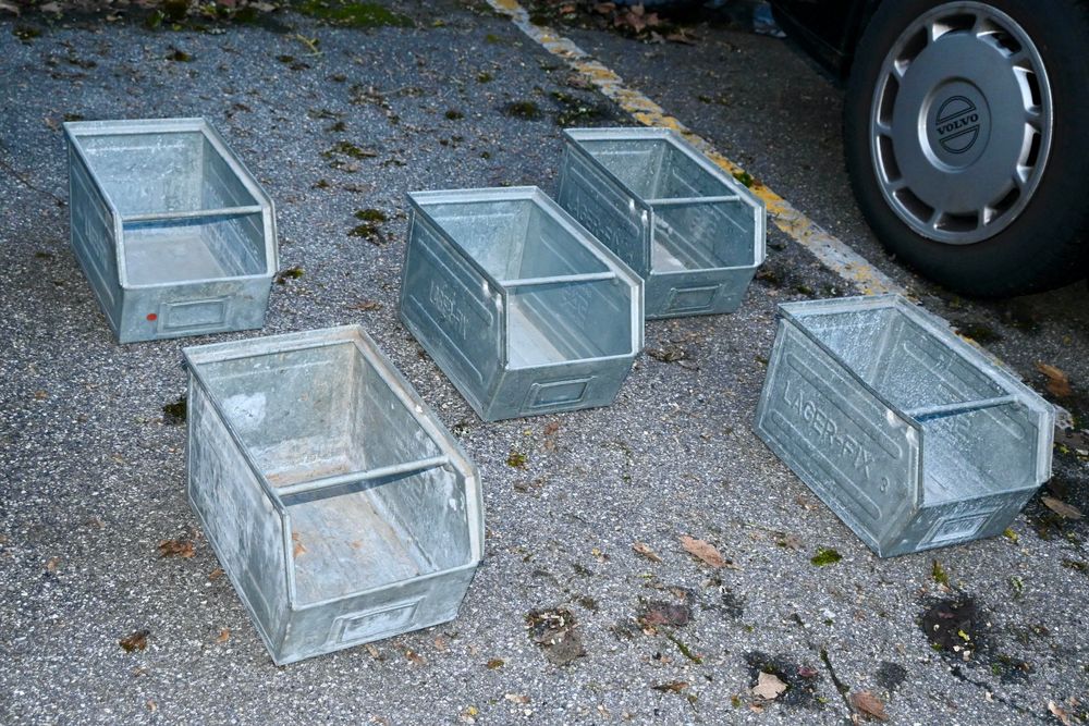 5 VINTAGE Schaefer LAGERFIX metallboxen BREITE 20cm (Gebraucht) in ...