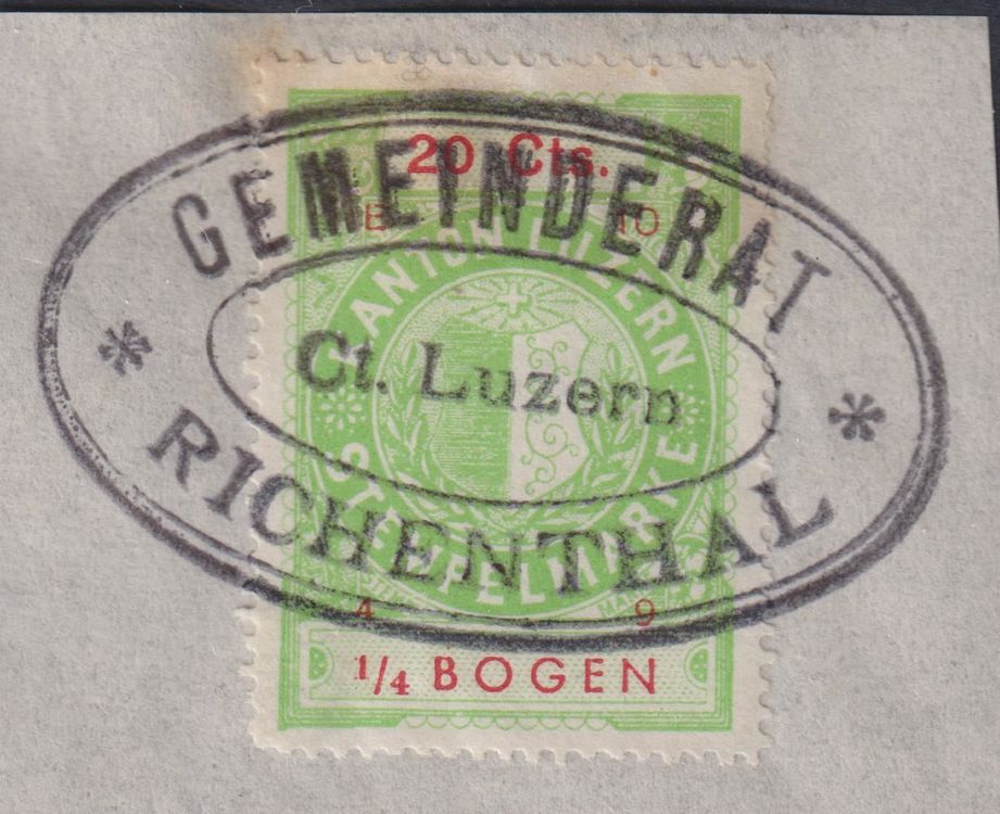 Gemeinde RICHENTHAL Stempelmarke Luzern (Antik) in Sarmenstorf für CHF ...