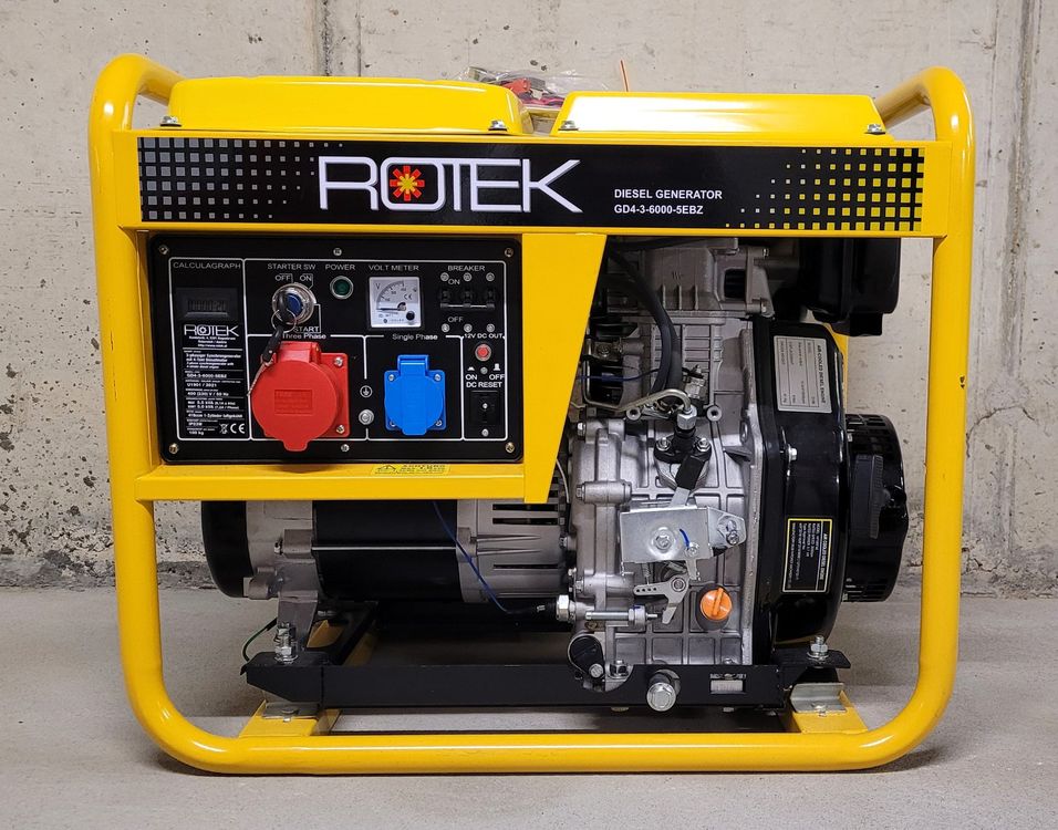 Rotek Diesel Stromerzeuger GD4-3-6000-5EBZ 5,5 kVA 3-phasig (Gebraucht) in Affeltrangen für CHF ...