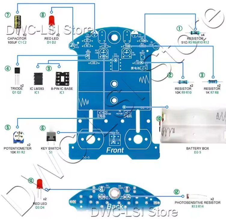 Smart Car Bausatz Löten Lern Kit Elektronik Lötübung DIY NEU (Neu und ...