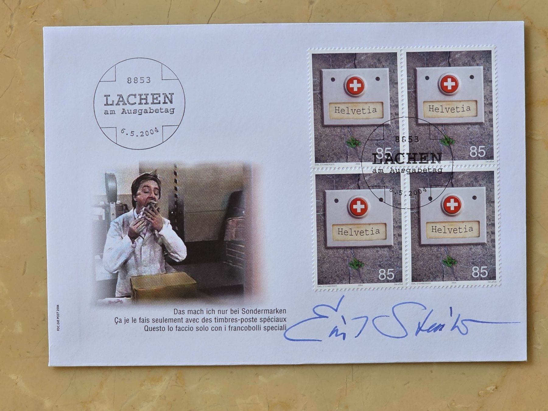 4er Block Ersttagsbrief Lachen Unterschrift Emil Steinberger (Gebraucht ...