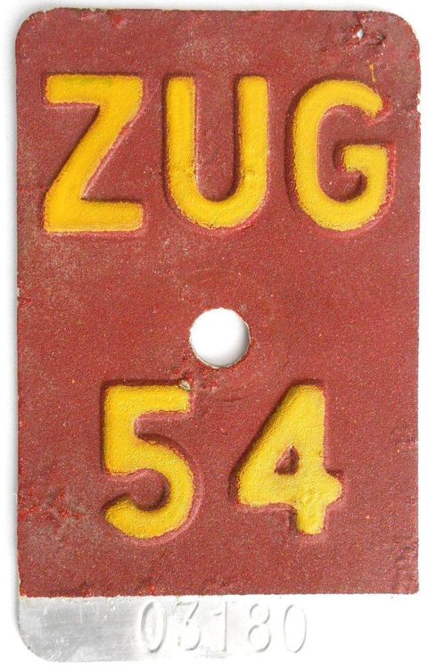 Velonummer Zug ZG 54 | Kaufen auf Ricardo