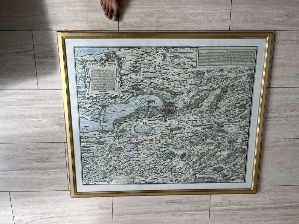 Historische Karte Zugersee, gerahmt | Kaufen auf Ricardo