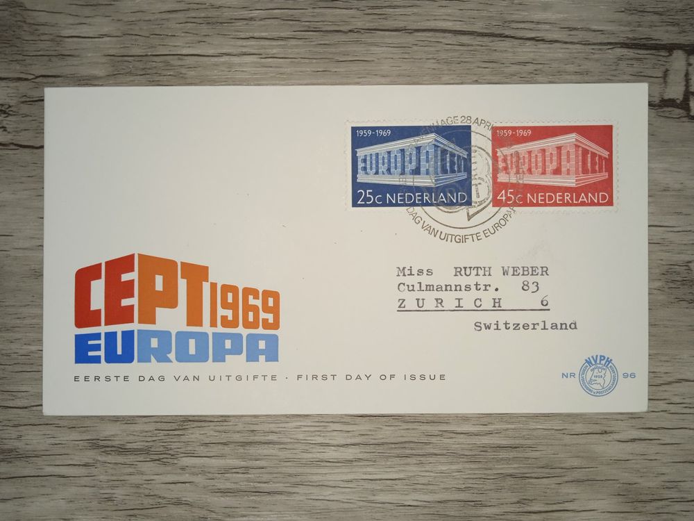 TR31 Enveloppe + Timbre Pays-Bas 1969 (Gebraucht) in Cousset für CHF 0.65 – mit Lieferung auf ...