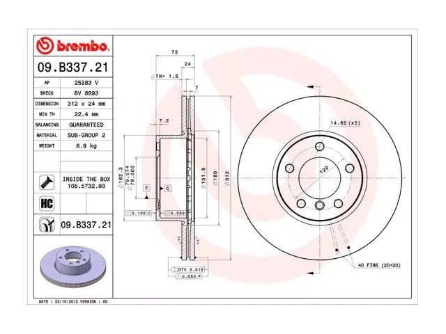 Brembo BREMSSCHEIBEN 312mm + BELÄGE VORNE passend für BMW X1 (Neu und ...