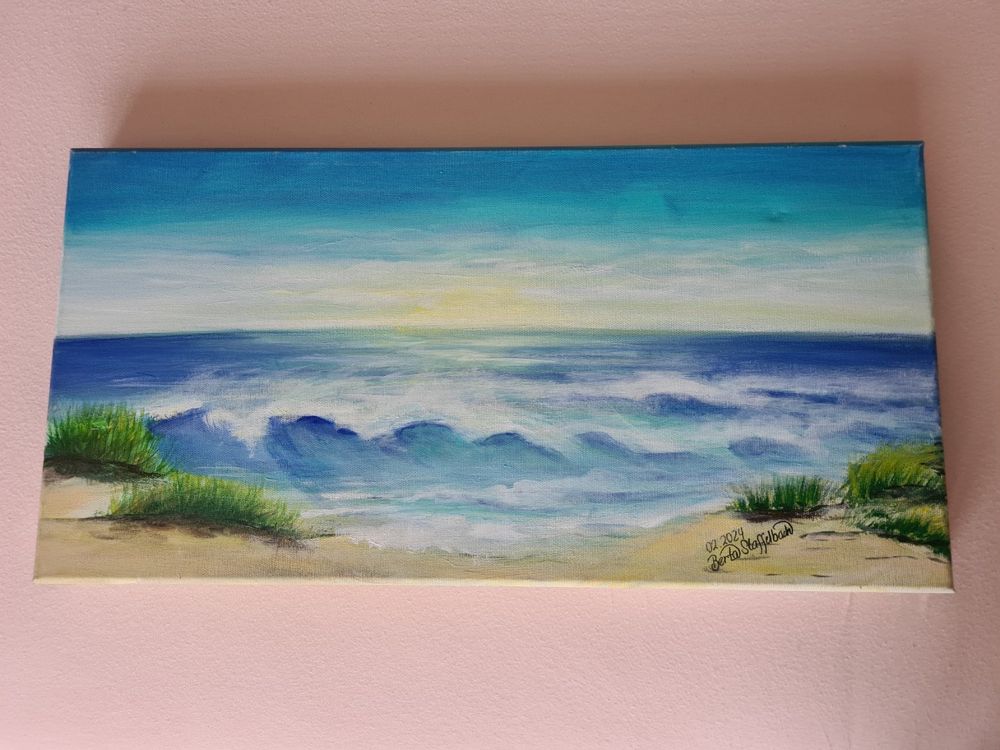 Sommer Acryl Gemälde Meer Ferien Strand | Kaufen auf Ricardo