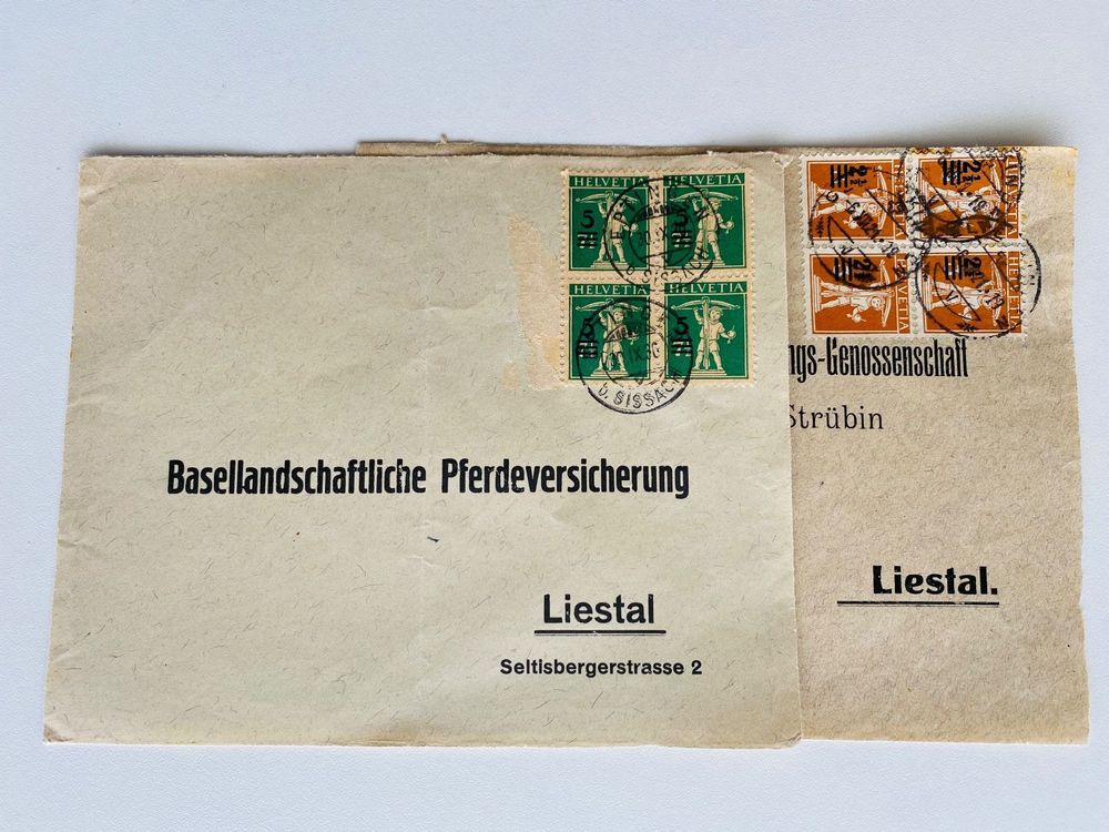 2 x Viererblock Aufbrauchsausgabe auf Brief Kat. um 150.- | Kaufen auf Ricardo