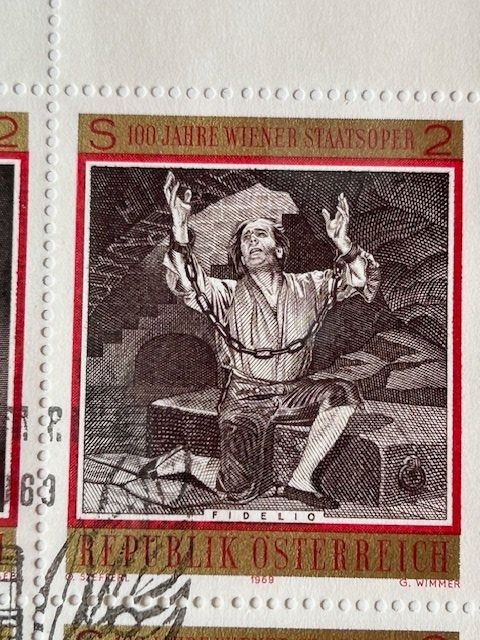 Sonderbriefmarken⭐️AUSGABETAG 1969 Wien💎 Staats Oper 100 J. (Gebraucht ...