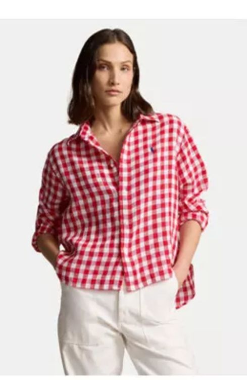 Chemise courte à carreaux rouges et blancs (Gebraucht) in Avry-sur ...