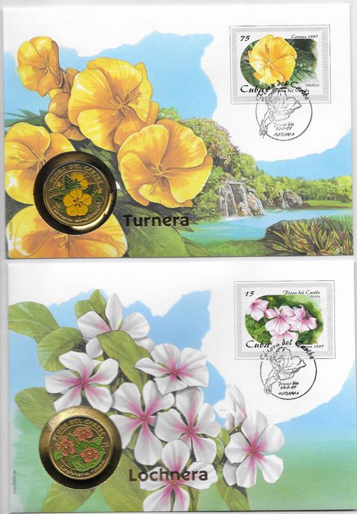 1997: Cuba 5 Münzbriefe Flora der Karibik (Gebraucht) in Walperswil für CHF 5 – mit Lieferung ...