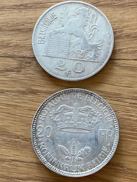 Deux très jolie pièce Belges de 20 franc en argent (Gebraucht) in ...