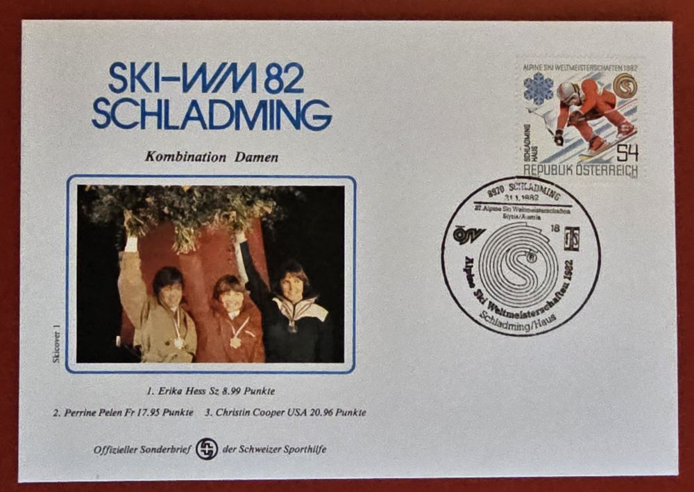 ÖSTERREICH SKI WM SCHLADMING SIEG IN KOMBIN. ERIKA HESS 1982 | Kaufen auf Ricardo