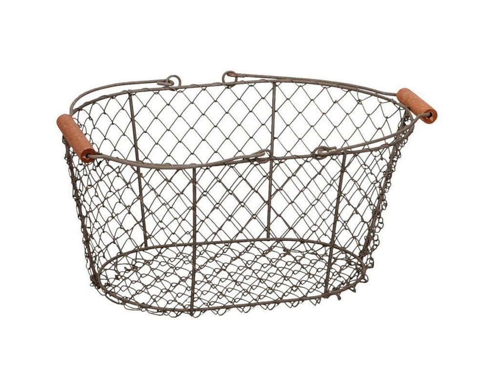 Drahtkorb/ Erntekorb oval, Metall, 30 x 20cm mit 2 Henkeln | Kaufen auf ...