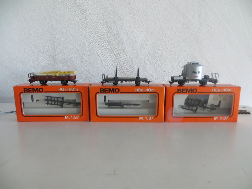 Bemo H0m: Set mit 3 Güterwagen der RhB, 2269,2264,2259, OVP (Gebraucht ...
