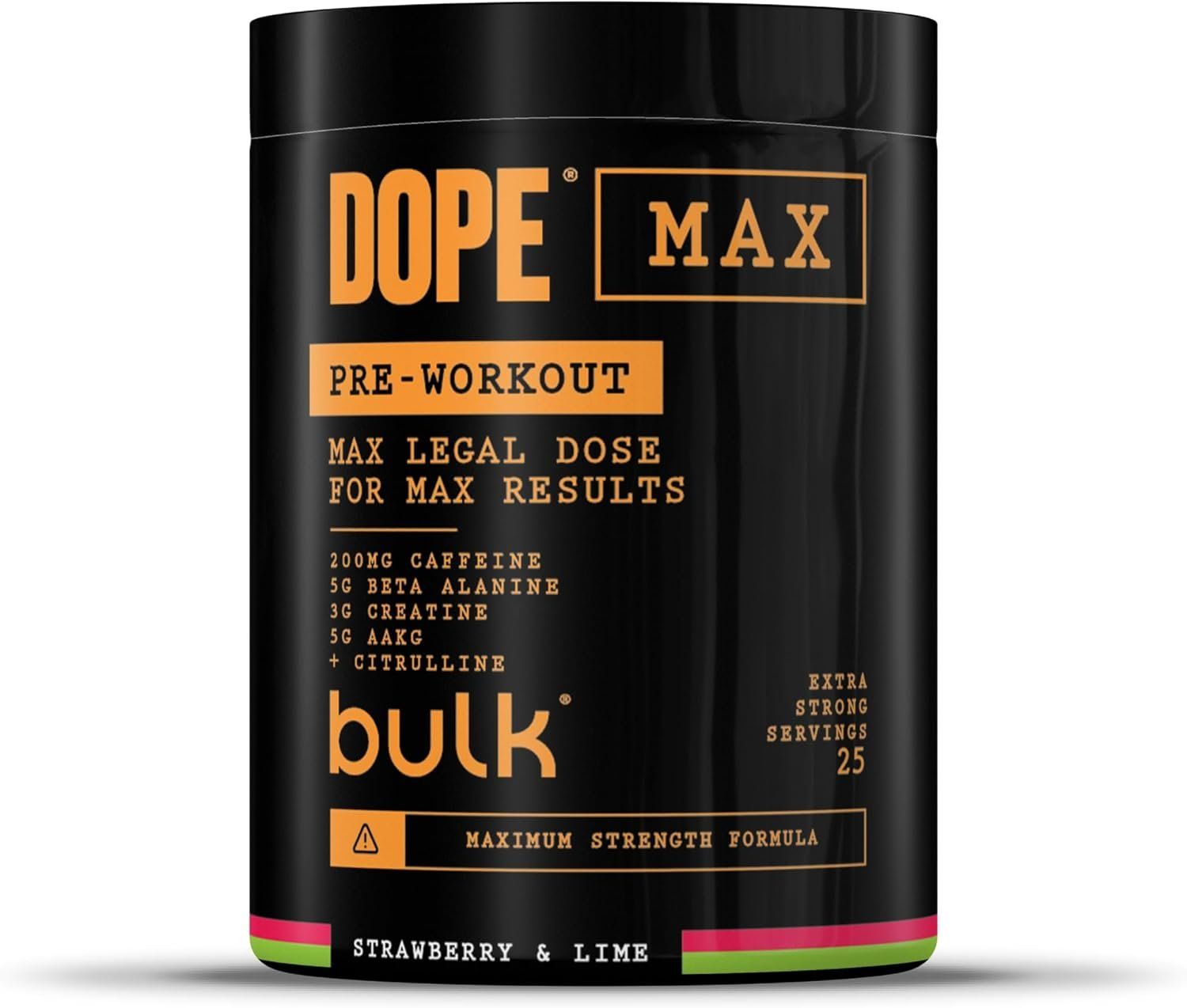 Bulk Dope Max Pre-Workout – 563 g, 25 Portionen Strawberry (Neu und ...
