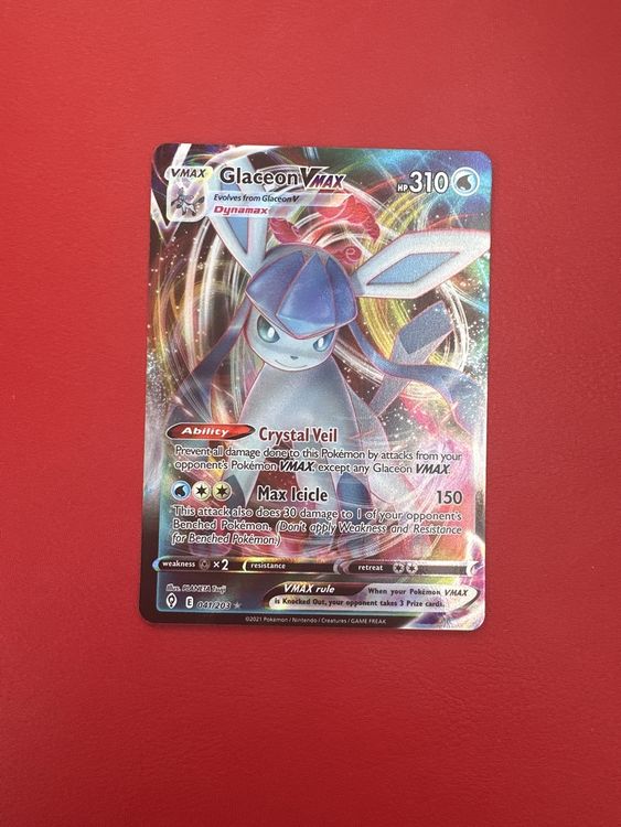 Pokemon Glaceon VMAX Evolving Skies Evoli entw. Glaziola | Kaufen auf ...