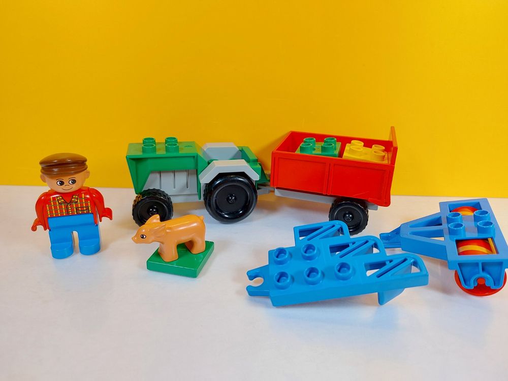 Lego Duplo 2696 Traktor mit Anhänger, Walze, Pflug; Komplett (Gebraucht ...