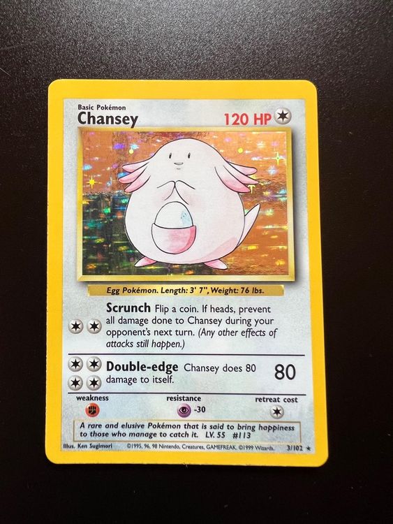 1x POKEMON CHANSEY HOLO BASE SET 1999 CARD RARE VINTAGE (Gebraucht) in ...