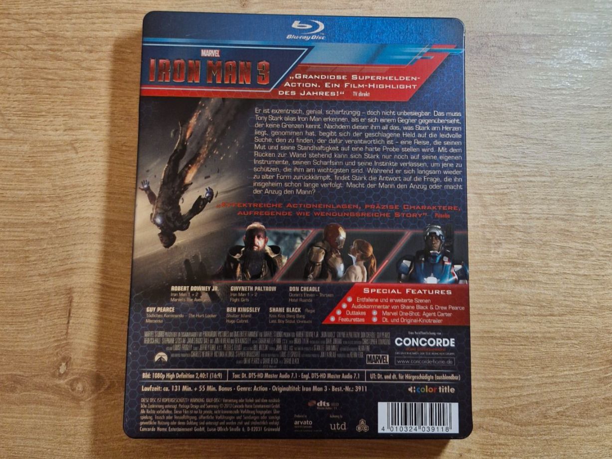 Iron Man 3 (2013) Steelbook RAR Bluray (Gebraucht) in Pfungen für CHF 5 ...