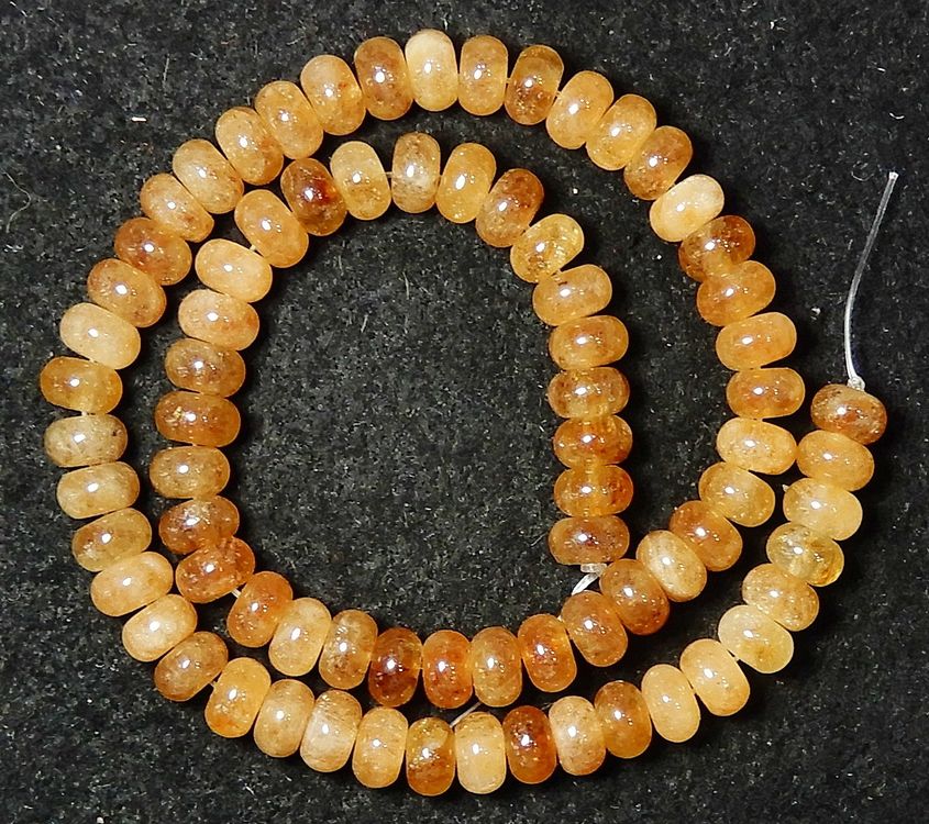 1 Strang echte,schöne dunkle Citrin Rondellen Perlen (Neu (gemäss ...