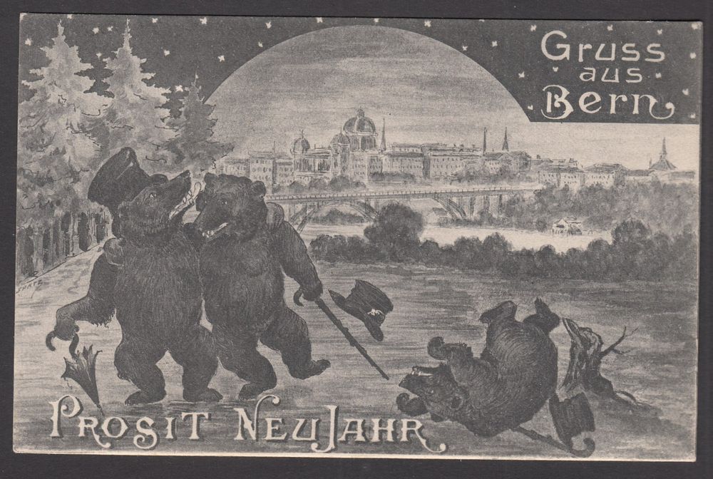 Bärenkarte top / Gruss aus Bern, PROSIT NEUJAHR / um 1900 (Gebraucht) in Brienz BE für CHF 17.5 ...