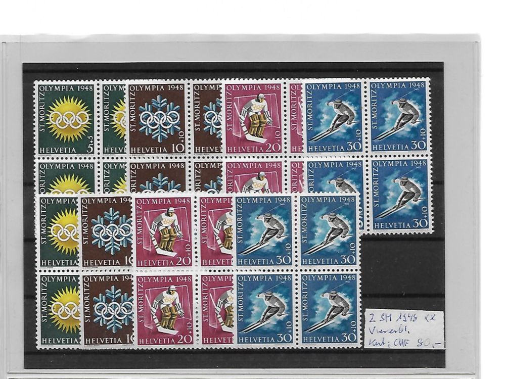 SM 1948 ** 2x Viererbl. Kat: CHF 80.- | Kaufen auf Ricardo