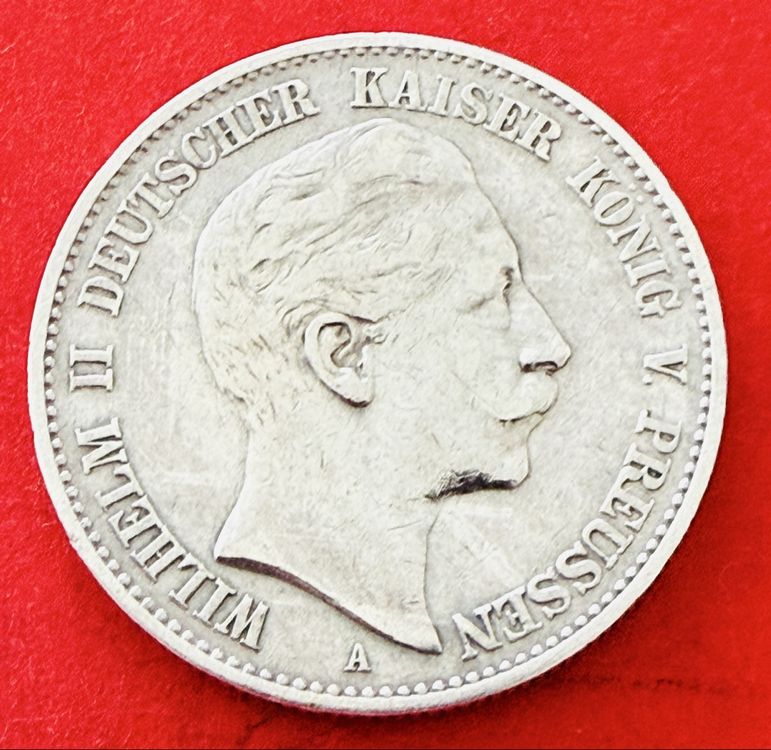 Deutsches Reich 2 Mark Silber Münze 1896, Wilhelm II. (Gebraucht) in ...