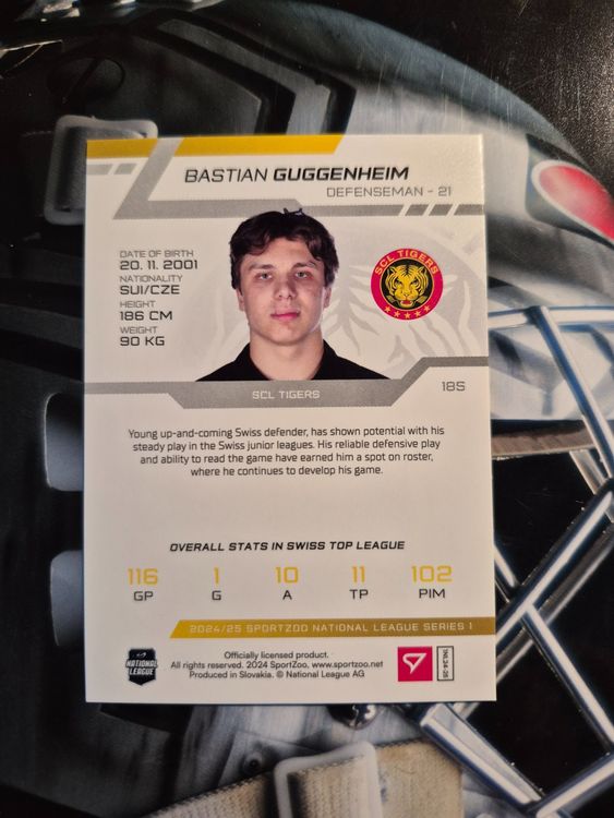 Bastian Guggenheim SCL Tigers 2024/25 Sportzoo | Kaufen auf Ricardo