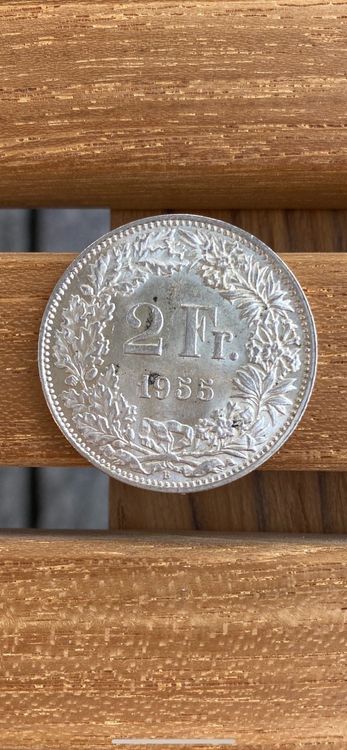 2 Franken Silbermünze Jahrgang 1955 (Gebraucht) in Schwyz für CHF 15 – mit Lieferung auf Ricardo ...