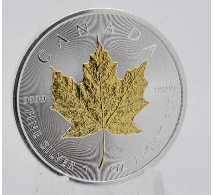 1 OZ Silber Maple Leaf Canada 2014 gilded in Kapsel (Neu und ...